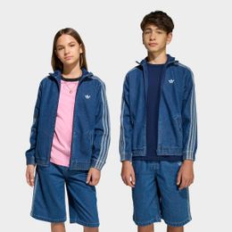 Jeansjacke adidas originals "FIREBIRD DEN TT", Jungen, Gr. 128, medium vintage denim, Obermaterial: 100% Baumwolle, Jacken Jeansjacke