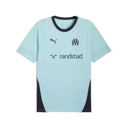 Trainingsshirt Puma "Olympique de Marseille Trainingstrikot Herren", Herren, Gr. S, safe lake new navy blau, Obermaterial: 100% Polyester, slim fit, Rundhals, Shirts