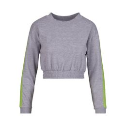 Sweater DEF "DEF Damen Chelsea Crewneck", Damen, Gr. M, grau, 90% Baumwolle, 10% Polyester, Rundhals, Sweatshirts Sweater