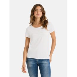 LIEBLINGSST&Uuml;CK T-Shirt LIEBLINGSST&Uuml;CK "CiaEp", Damen, Gr. 4XL, sanftes wei&szlig;, Jersey, Obermaterial: 100% Baumwolle, unifarben, regular fit taillenbedeckt, Rundhals, Shirts T-Shirt, mit Logo-Print