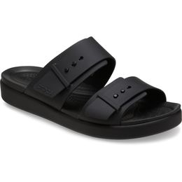 Pantolette Crocs "Brooklyn Buckle Low", Damen, Gr. 36, schwarz, Croslite&trade;, unifarben, Schuhe Pantolette, Sommerschuh, Strandschuh, Hausschuh mit Softfu&szlig;bett