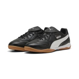 Fu&szlig;ballschuh Puma "KING LIGA IT Fu&szlig;ballschuhe Erwachsene", Gr. 45, schwarz silber wei&szlig; metallic, Obermaterial: Synthetik, Kuhleder; Futter: Synthetik, Textil; Innensohle: Textil; Laufsohle: Gummi, Schuhe Fu&szlig;ballschuh