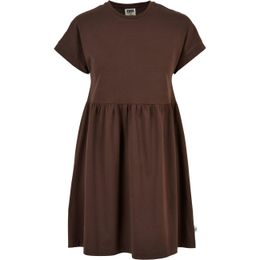 Shirtkleid Urban Classics "Urban Classics Damen Ladies Organic Empire Valance Tee Dress", Damen, Gr. S, US-Gr&ouml;&szlig;en, braun, 100% Baumwolle, unifarben, loose fit, Rundhals, Kleider Shirtkleid