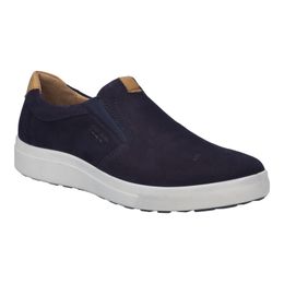 Slip-On Sneaker Josef Seibel "Maddox 06", Herren, Gr. 43, ocean kombiniert, Kalbsleder, Nubukleder, kontrastfarbene Details, Schuhe, Schlupfschuh, Freizeitschuh Slipper mit Stretcheins&auml;tzen, G-Weite