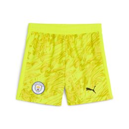 Sporthose Puma "Manchester City 25/26 Torwartshorts Jugendliche", Kinder, Gr. 140, Normalgr&ouml;&szlig;en, gelb (gelb alert), Obermaterial: 100% Polyester, regular fit, Hosen Sporthose