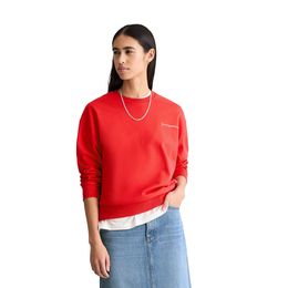 Marc O'Polo Sweatshirt MARC O'POLO DENIM "mit markantem R&uuml;ckenprint", Damen, Gr. L, carmine rot, Obermaterial: 100% Baumwolle, unifarben, oversize, Rundhals, Rippb&uuml;ndchen, Sweatshirts Sweatshirt