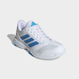Hallenschuh adidas Performance "LIGRA 8 INDOOR", Herren, Gr. 43, cloud wei&szlig;, ray blau, lucid aquamarine, Synthetik, Textil, Schuhe Hallenschuh, geeignet f&uuml;r jeden Hallensport