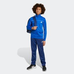 Trainingsanzug adidas Sportswear "J CP TR TS", Jungen, Gr. 152, blau (royal blau, wei&szlig;), Obermaterial: 100% Polyester, Sportanz&uuml;ge Trainingsanzug, f&uuml;r Kinder und Teens, zweiteiliges Set, mit Stehkragen