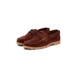 Bootsschuh Tommy Hilfiger "HILIFGER LIGHT SDE BOAT SHOE", Damen, Gr. 41, braun, Veloursleder, unifarben, Schuhe Bootsschuh, Schn&uuml;rschuh, Halbschuh mit Durchz&uuml;gen und &Ouml;sen