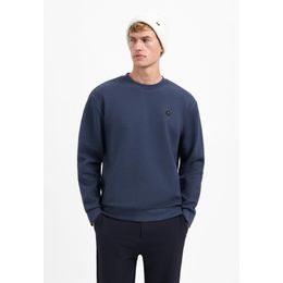 Sweater NO EXCESS "NO EXCESS Strukturierter Pullover", Herren, Gr. M, night, 70% Baumwolle, 28% Polyester, 2% Elasthan, Sweatshirts Sweater