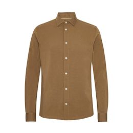 Langarmhemd Clean Cut Copenhagen "Clean Cut Copenhagen Clean Formal Stretch Shirt L/S", Herren, Gr. L, US-Gr&ouml;&szlig;en, braun, 92% Baumwolle, 8% Elasthan, unifarben, normal, Hemden
