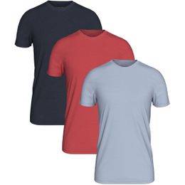 T-Shirt "S/S CREW NECK 3PK", Herren, Gr. L (52), shoreline w punch pink emb, punch pi, Jersey, Obermaterial: 100% Baumwolle, Calvin Klein Underwear, Basic, klassisch h&uuml;ftlang, Rundhals, abgesteppt, Shirts T-Shirt, mit Logostickerei