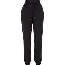 Jogginghose Urban Classics "Urban Classics Damen Ladies Cozy Sweatpants", Damen, Gr. XS, US-Gr&ouml;&szlig;en, schwarz, 95% Baumwolle, 5% Elasthan, unifarben, loose fit, Hosen Jogginghose