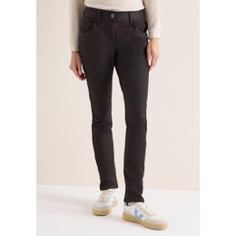 5-Pocket-Hose Street One, Damen, Gr. 27, L&auml;nge 32, tartufo braun, Stoff, 76% Viskose, 21% Nylon, 3% Elasthan, leicht gl&auml;nzend, comfort fit normal, Hosen 5-Pocket-Hose, mit leichtem Glanz