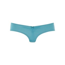 Brasilslip Lascana, Damen, Gr. 48/50, adria blau, Microfaser, Obermaterial: 92% Polyamid, 8% Elasthan (LYCRA). Spitze: 86% Polyamid, 14% Elasthan (LYCRA), unifarben, k&ouml;rpernah, Unterhosen, mit sch&ouml;ner Spitze hinten