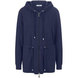 Peter Hahn - Kapuzen-Sweatjacke, blau, Gr. 40 / M - Baumwolle