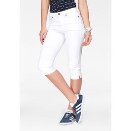 Caprijeans Arizona "mit Schlitz am Saum", Damen, Gr. 54, N-Gr, wei&szlig;, Denim/Jeans, Obermaterial: 98% Baumwolle, 2% Elasthan, clean, Basic, schmal, Jeans, schmale Passform, mit stylischen Nieten, hohe Taille