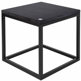 Couchtisch Home Affaire "Voorst", schwarz, B:40cm H:37cm T:40cm, Tische, Couchtisch, aus massiver Eiche und Metallgestell