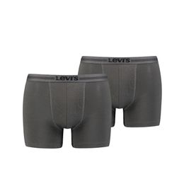 Levi's Boxershorts LEVI'S "LEVIS MEN TENCEL BOXER BRIEF 2P", Herren, Gr. XXL, 2 Stk., grau (schwarz shadow), Obermaterial: 95% Lyocell, 5% Elasthan, k&ouml;rpernah, Unterhosen Boxershorts, mit breitem Logobund