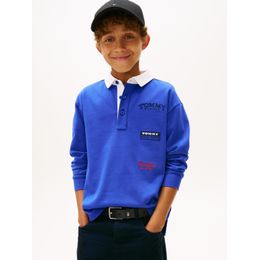 Langarm-Poloshirt Tommy Hilfiger, Jungen, Gr. 8 (128), majesty blau, Single Jersey, Obermaterial: 100% Baumwolle, unifarben, regular fit normal, Rundhals, eingesetzt angesetztes B&uuml;ndchen, Shirts Langarm-Poloshirt, Regular fit, f&uuml;r Kinder bis 16 Jahre