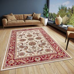 Teppich Hanse Home "Reni", rot (creme,rot), B:160cm H:8mm L:235cm, Jute, Polyester, Polypropylen (PP), Teppiche, Teppich, L&auml;ufer, Orientalisch, Kurzflor, Wohnzimmer, Schlafzimmer, Esszimmer