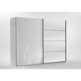 Schwebet&uuml;renschrank wimex "Easy", wei&szlig; (wei&szlig;, wei&szlig;glas, spiegel), B:270cm H:210cm T:65cm, Schr&auml;nke, Schwebet&uuml;renschrank, mit Glas und Spiegel