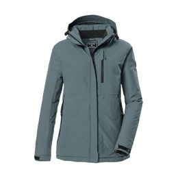 Funktionsjacke Killtec "KOW 225 WMN JCKT", Damen, Gr. 50, graublau, Obermaterial: 100% Polyester;Futter: 100% Polyester;F&uuml;llung: 100% Polyester, Jacken Funktionsjacke, Atmungsaktive, wind- und wasserdichte Damenjacke, abnehmbare Kapuze
