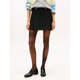 Minirock Tommy Hilfiger "PUNTO MINI SKIRT", Damen, Gr. 46, schwarz, Web, Obermaterial: 68% Polyester, 28% Viskose, 4% Elasthan, unifarben, regular fit, R&ouml;cke Minirock