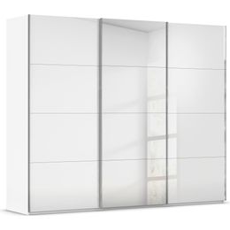 Schwebet&uuml;renschrank Rauch "Kleiderschrank Schrank Garderobe Schlafzimmerschrank SCALE-FYRA", wei&szlig; (alpinwei&szlig;, glas kristallwei&szlig;, griffleisten chrom), B:271cm H:223cm T:68cm, Holzwerkstoff, Schr&auml;nke, Schwebet&uuml;renschrank, edle viergeteilte T&uuml;ren Spiegel/Glas-Mix viele Farben MADE IN GERMANY