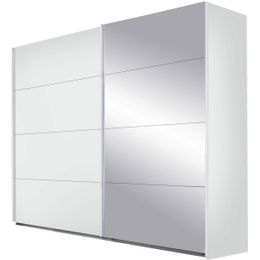 Schwebet&uuml;renschrank Rauch "Quadra", wei&szlig; (wei&szlig;, spiegel), B:271cm H:230cm T:62cm, Holzwerkstoff, Schr&auml;nke, Schwebet&uuml;renschrank, inkl. Hakenleiste und zus&auml;tzlichen Einlegeb&ouml;den