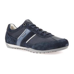 Sneaker Geox "U WELLS C", Herren, Gr. 40, blau (navy), Synthetik, Textil, Veloursleder, Schuhe Sneaker, Casual Schuh, Schn&uuml;rschuh mit Logoverzierung