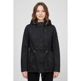 Parka Only "ONLLORCA LIFE CANVAS PARKA CC OTW", Damen, Gr. L, schwarz, Web, Obermaterial: 80% Polyester, 20% Baumwolle, unifarben, regular fit h&uuml;ftlang, Jacken Parka, mit Kordelzug in der Taille