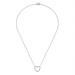 Kette mit Anh&auml;nger Firetti "Schmuck Geschenk Silber 925 Halsschmuck Ankerkette Herz-Anh&auml;nger", silberfarben, kristallwei&szlig;, Halsketten, Damen, Silber 925 (Sterlingsilber), L: 45 B: 1,5mm, Kette mit Anh&auml;nger, mit Zirkonia (synth.), B:1,5mm