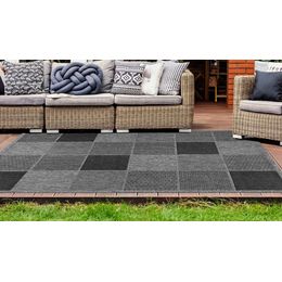 Teppich Lalee "Sunset 605" Gr. 2, silber (silberfarben), B:80cm H:5mm L:150cm, Kunstfaser, Teppiche, Teppich, In- und Outdoor geeignet, Wohnzimmer