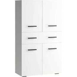 Midischrank Inosign "Skara", wei&szlig;, B:76cm H:130cm T:35cm, Holzwerkstoff, Schr&auml;nke, Midischrank, mit zwei variablen Einlegeb&ouml;den