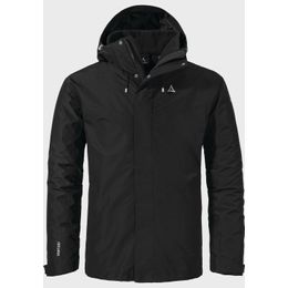 Sch&ouml;ffel Doppeljacke SCH&Ouml;FFEL "Hiking 3in1 Jacket Style Okere MNS", Herren, Gr. 58, schwarz (9990, schwarz), Aussenjacke Oberstoff : 100% Polyester (Membran: Polyurethan) Futter : 100% Polyester Innenjacke Oberstoff : 100% Polyester Futter &Auml;rmel: 100% Polyester, regular fit, hoch geschlossener Ausschnitt, Jacken Doppeljacke