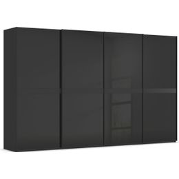 Schwebet&uuml;renschrank Rauch "Kleiderschrank Schrank Garderobe Schlafzimmerschrank SCALE-LINE", schwarz (schwarz, glas schwarz), B:360cm H:223cm T:68cm, Holzwerkstoff, Schr&auml;nke, Schwebet&uuml;renschrank, edle Optik mit Bauchbinde in Korpusfarbe mit Glasfront MADE IN GERMANY