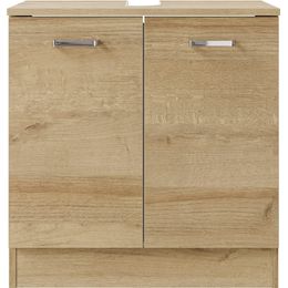 Waschbeckenunterschrank SAPHIR "Quickset 301", braun (riviera eiche quer nachbildung), B:60,2cm H:62,4cm T:33cm, Holzwerkstoff, Schr&auml;nke, Waschbeckenunterschrank, 60,2 cm breit