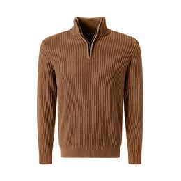 Troyer "Knit 1/1 Troyer", Herren, Gr. XL, ermine, Strick, Obermaterial: 100% Baumwolle, Pioneer Authentic Jeans, unifarben, normal h&uuml;ftbedeckend, Rundhals, Flachstrickb&uuml;ndchen, Pullover Troyer, in Strick-Optik