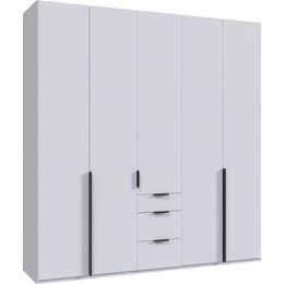 Dreht&uuml;renschrank wimex "Mugano", wei&szlig;, griffe schwarz, B:225cm H:236cm T:58cm, Holzwerkstoff, Schr&auml;nke, Dreht&uuml;renschrank, in vielen Breiten, 208 oder 236 cm hoch, Made in Germany