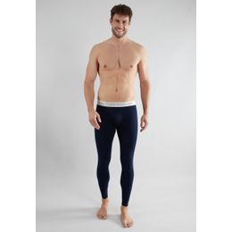 Leggings Tom Tailor, Herren, Gr. 4 (S), N-Gr, blau (blau, dunkel, uni), Single Jersey, Obermaterial: 95% Baumwolle, 5% Elasthan, unifarben, figurbetont lang, Hosen Leggings, Logobund, eng, leicht, elastisch, basic, bequem, Baumwollmix