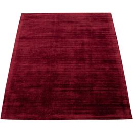 Teppich Paco Home "Glori 330", rot (burgund), B:80cm H:9mm L:150cm, Viskose, Teppiche, Teppich, Handweb, Kurzflor, 100% Viskose, handgewebt, mit leichtem Schimmer