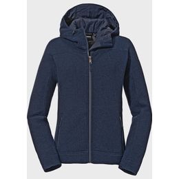 Sch&ouml;ffel Fleecejacke SCH&Ouml;FFEL "Fleece Hoody Lakefield L", Damen, Gr. 44, blau (8820, blau), Oberstoff Rumpf: 50% Wolle 27% Polyester 23% Nylon Futter Kapuze: 100% Polyester Wattierung Kapuze: 100% Polyester, regular fit, hoch geschlossener Ausschnitt, Jacken Fleecejacke