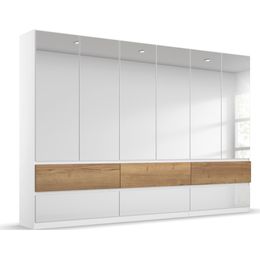 Dreht&uuml;renschrank Rauch "Winnipeg", wei&szlig; (wei&szlig;, hochglanz wei&szlig;), B:271cm H:210cm T:56cm, Holzwerkstoff, Schr&auml;nke, Dreht&uuml;renschrank, grifflose Front, Schubk&auml;sten m. Griffmulde, auch mit Beleuchtung