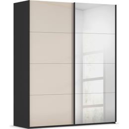 Schwebet&uuml;renschrank Rauch "Kleiderschrank Schrank Garderobe Schlafzimmerschrank SCALE-FYRA", beige (schwarz, glas champagner, griffleisten schwarz), B:181cm H:223cm T:67cm, Holzwerkstoff, Schr&auml;nke, Schwebet&uuml;renschrank, edle viergeteilte T&uuml;ren Spiegel/Glas-Mix viele Farben MADE IN GERMANY