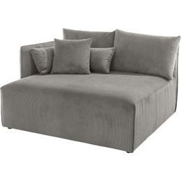 Ottomane OTTO HOME "N&ouml;re", grau (hellgrau), B:138cm H:86cm T:128cm, 100% Polyester, Sofas, Ottomane, kurzes Lounge-Modul - zum Zusammenstellen, Breite 138 cm, Tiefe 128 cm