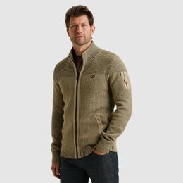 PME-Legend Strickjacke PME LEGEND, Herren, Gr. L, seneca rock, Strick, Obermaterial: 100% Baumwolle, regular fit h&uuml;ftbedeckend, ohne Ausschnitt, angesetztes B&uuml;ndchen, Strickjacken Strickjacke