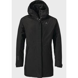 Sch&ouml;ffel Parka SCH&Ouml;FFEL "Hiking Parka Style Froda WMS", Damen, Gr. 38, schwarz (9990, schwarz), Oberstoff: Aussenseite: 100% Polyester; (Membran: Polyester); Futter: 100% Polyester; Wattierung: 100% Polyester, regular fit, hoch geschlossener Ausschnitt, Jacken Parka