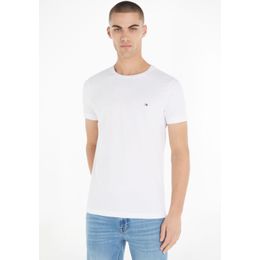 T-Shirt Tommy Hilfiger "CORE STRETCH SLIM C-NECK TEE", Herren, Gr. M, wei&szlig;, Jersey, Obermaterial: 96% Baumwolle, 4% Elasthan, Basic, Rundhals, Shirts T-Shirt