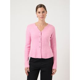 Strickjacke Y.A.S "YASDOLLY LS KNIT CARDIGAN S. NOOS", Damen, Gr. M, moonlite mauve, Strick, Obermaterial: 53% Polyester, 21% Polyacryl, 10% Wolle, 10% Nylon, 6% Elasthan, unifarben, kurz, Rundhals, Strickjacken Strickjacke
